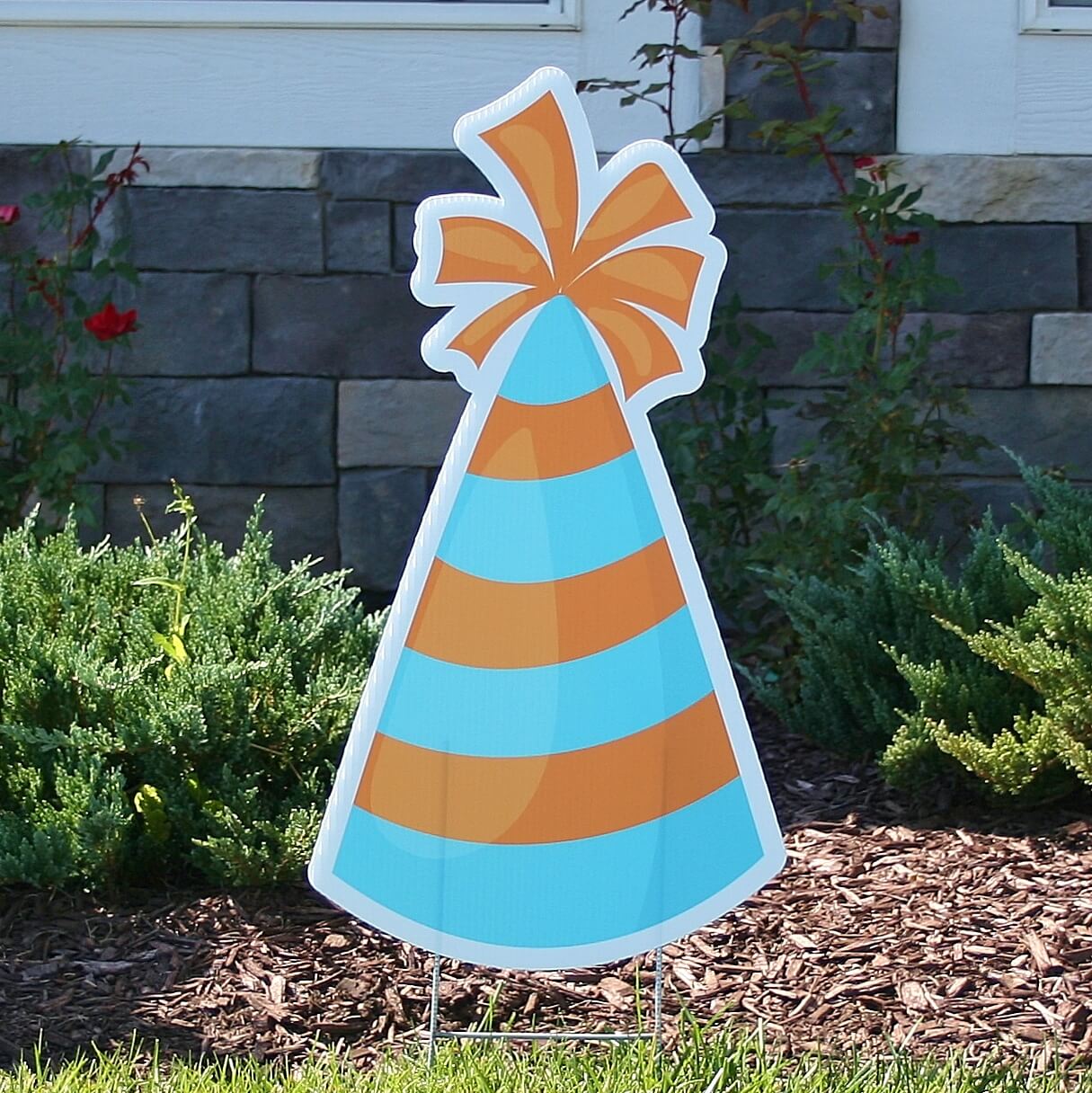 Orange Party Hat | Yard Cards by Jess - Fort Wayne Indiana (NEI ...
